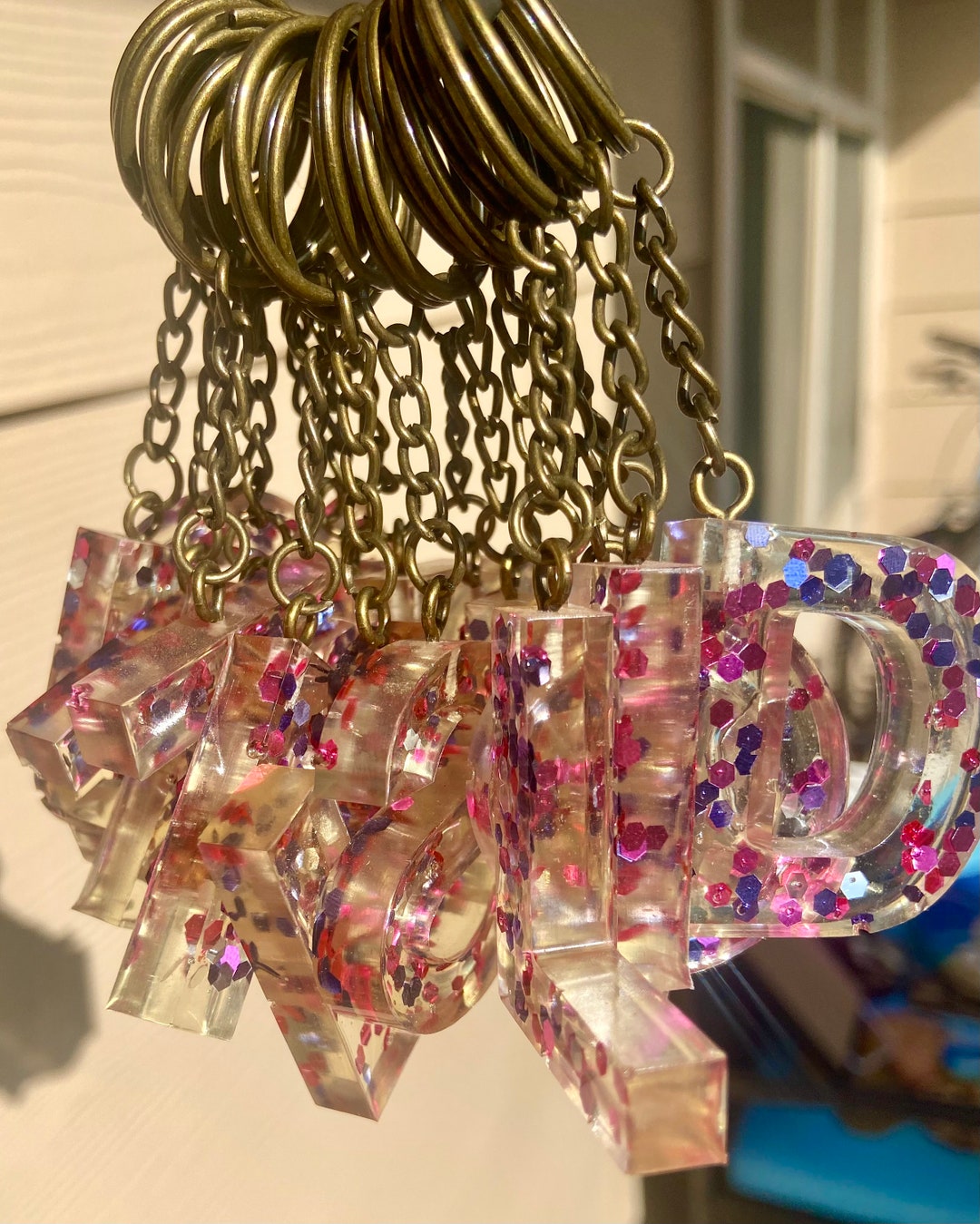 Confetti Resin Keychain - Etsy