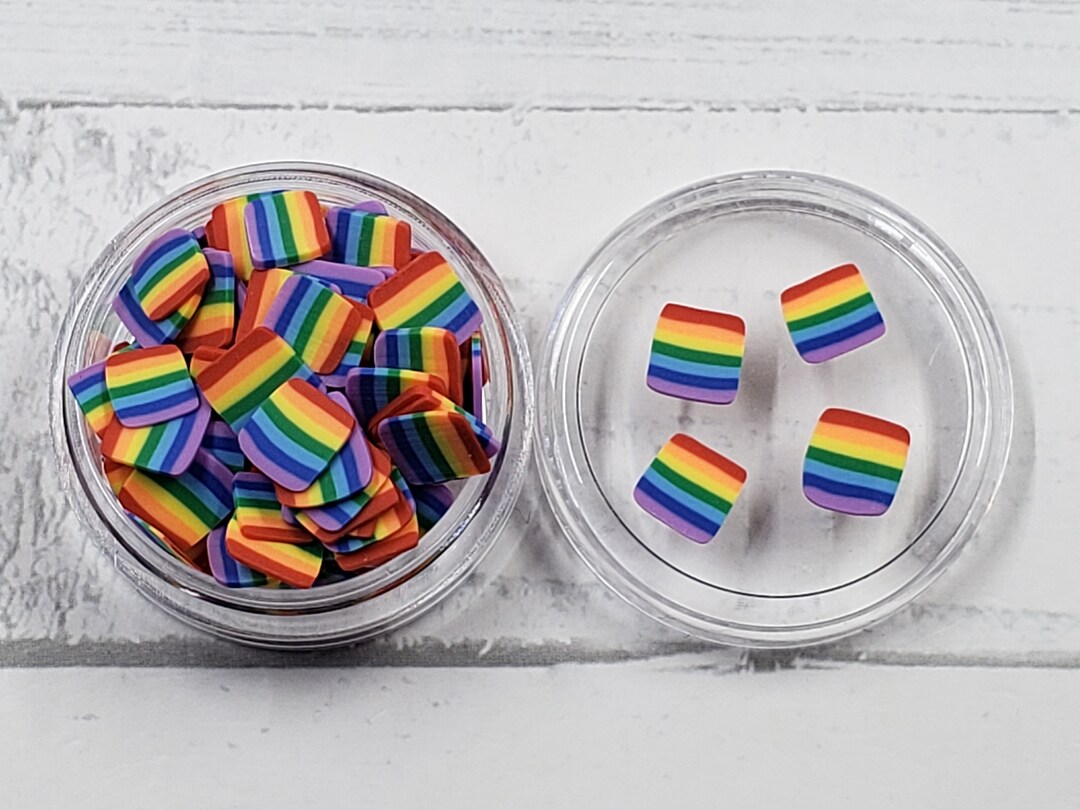 Rainbow Mini Flag Polymer Clay Sprinkles: Nail Art, Slime, Decoden - Etsy