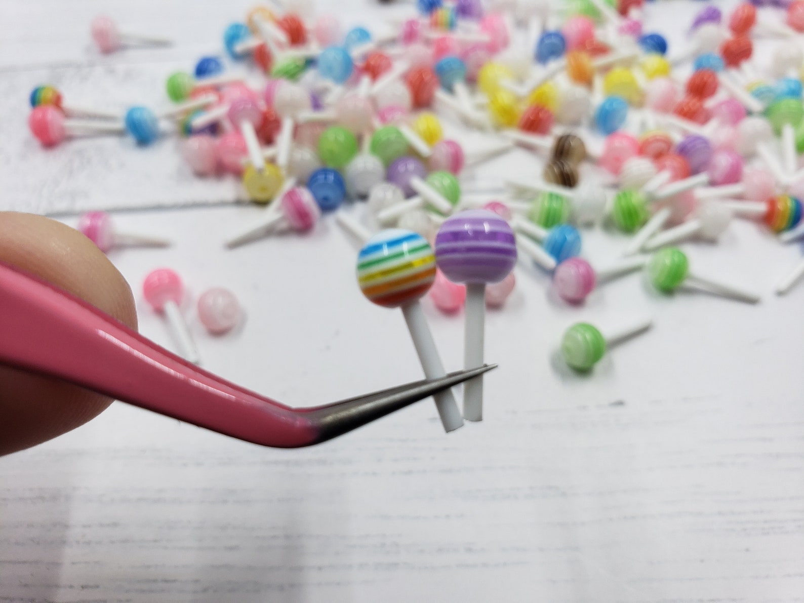 KAWAII 3-D Tiny LOLLIPOP CANDY 10PCS Resin Charms Flatback - Etsy