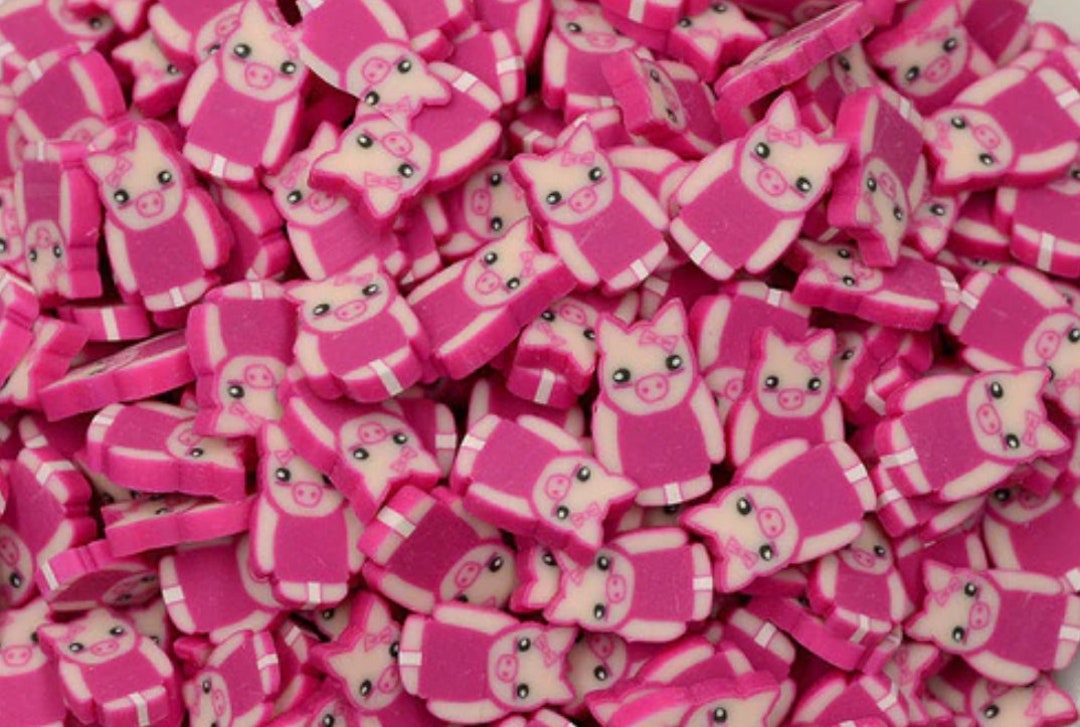 Kawaii PEPPA PIG Inspired Polymer Clay, Fake Sprinkles, Nail Art, Resin ...