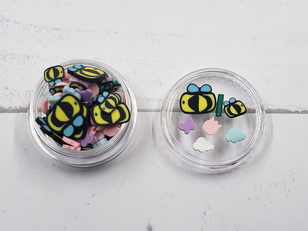 Kawaii Bee & Tulip Polymer Clay Sprinkles: Nail Art, Slime, Resin - Etsy