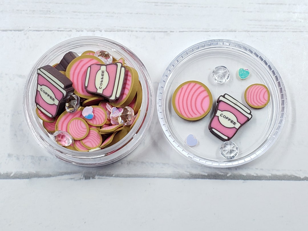 KAWAII CONCHA Y CAFECITO Mix Polymer Clay Slices, Fake Sprinkles, Nail ...