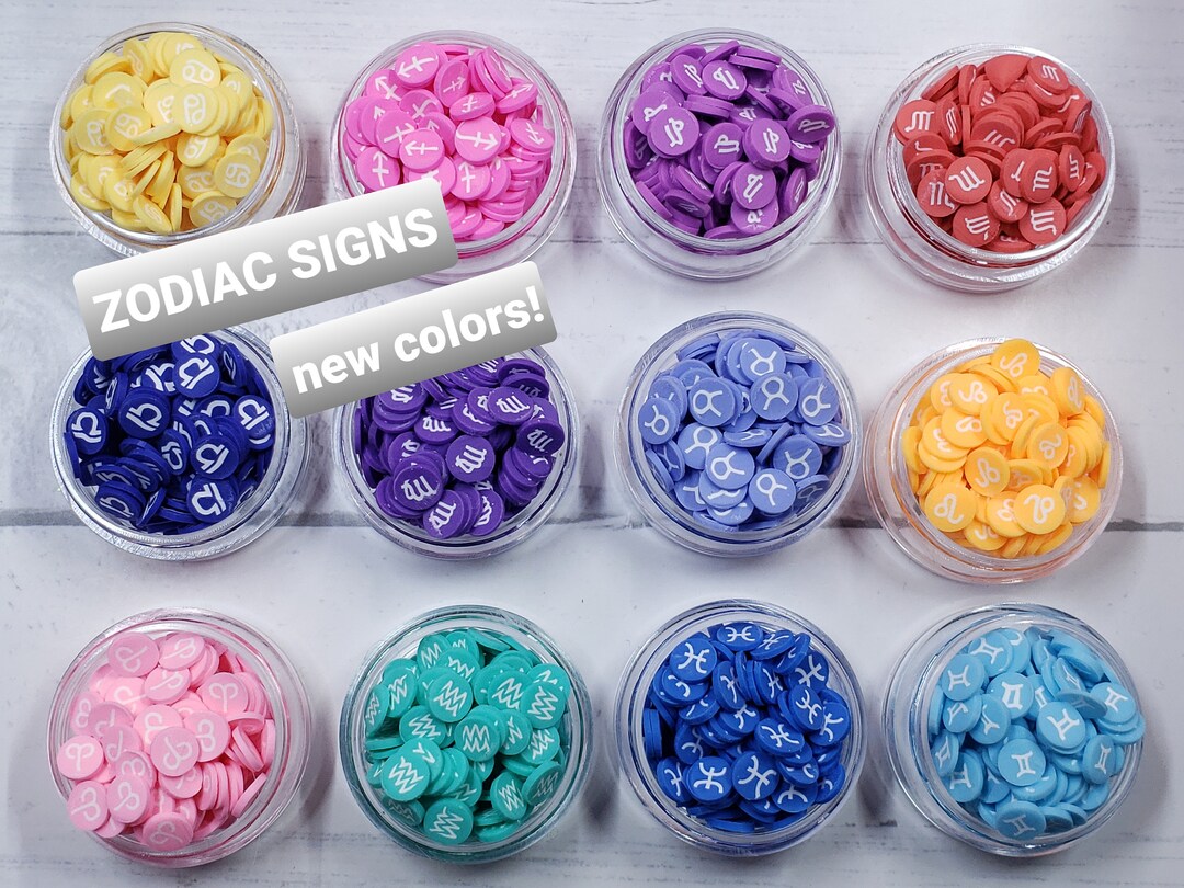 Kawaii Zodiac Sign Polymer Clay Slices: Nail Art, Resin, Slime - Etsy
