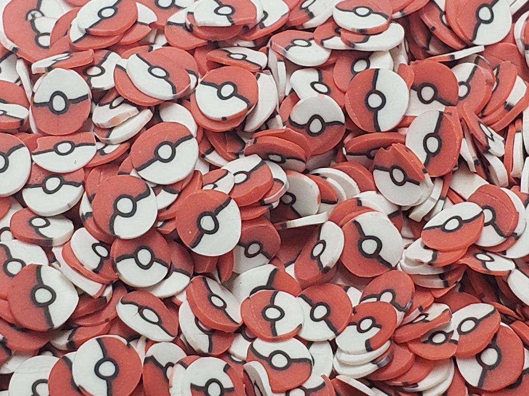 KAWAII Sprinkles Polymer Clay POKEBALL POKEMON, Fake Sprinkles, Nail ...