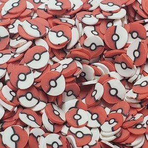KAWAII Sprinkles Polymer Clay POKEBALL POKEMON, Fake Sprinkles, Nail ...