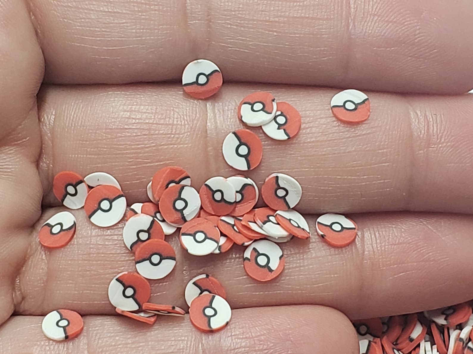 KAWAII Sprinkles Polymer Clay POKEBALL POKEMON, Fake Sprinkles, Nail ...