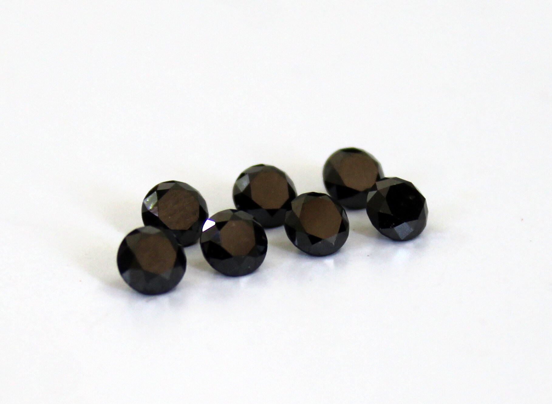 Natural Black Diamond Round Loose Brilliant Cut Gemstone- 10 Piece Lot ...