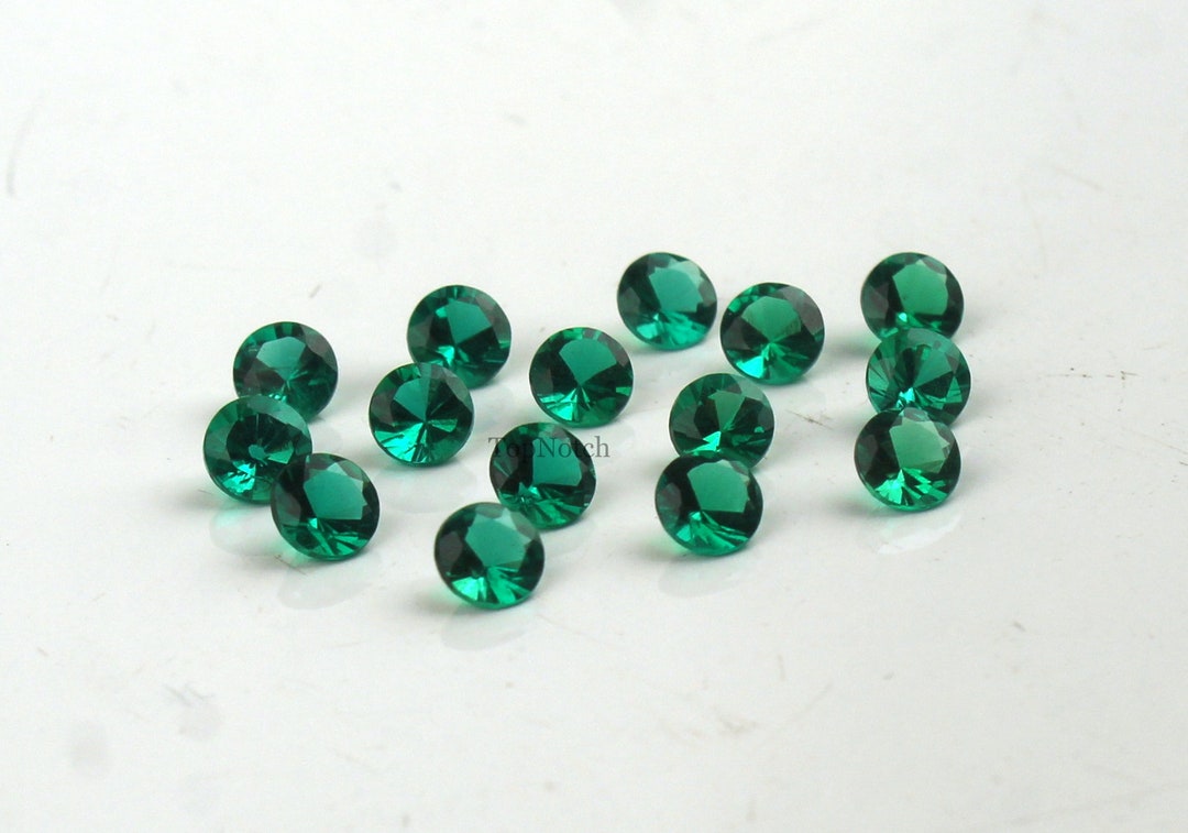 3mm Zambian Emerald, Lab Created Green Emerlad/ Chatam Emerald / Faux ...