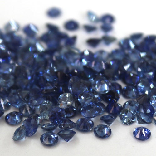 Natural Sapphire Faceted Loose Gemstone Round Cut 2.3 2.4 - Etsy