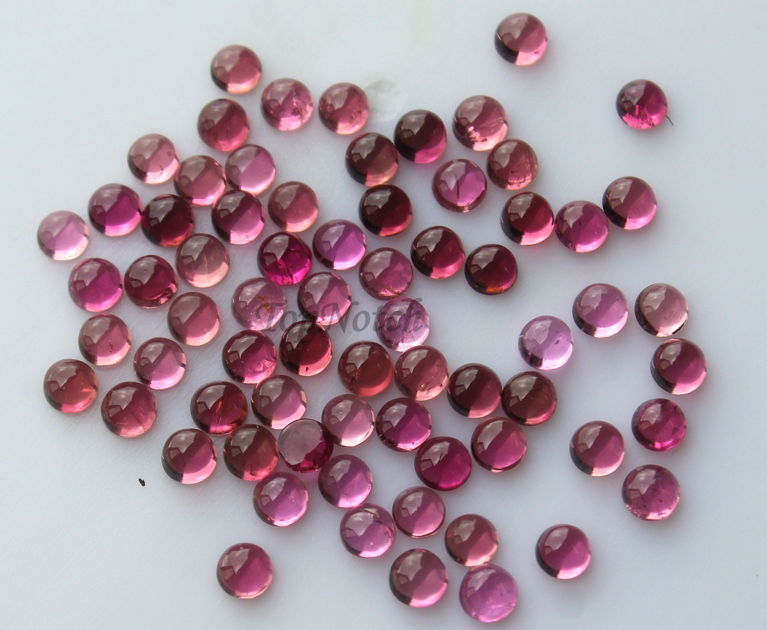 Natürlicher 3MM Rosa Turmalin Rund Cabochon Edelstein | Etsy