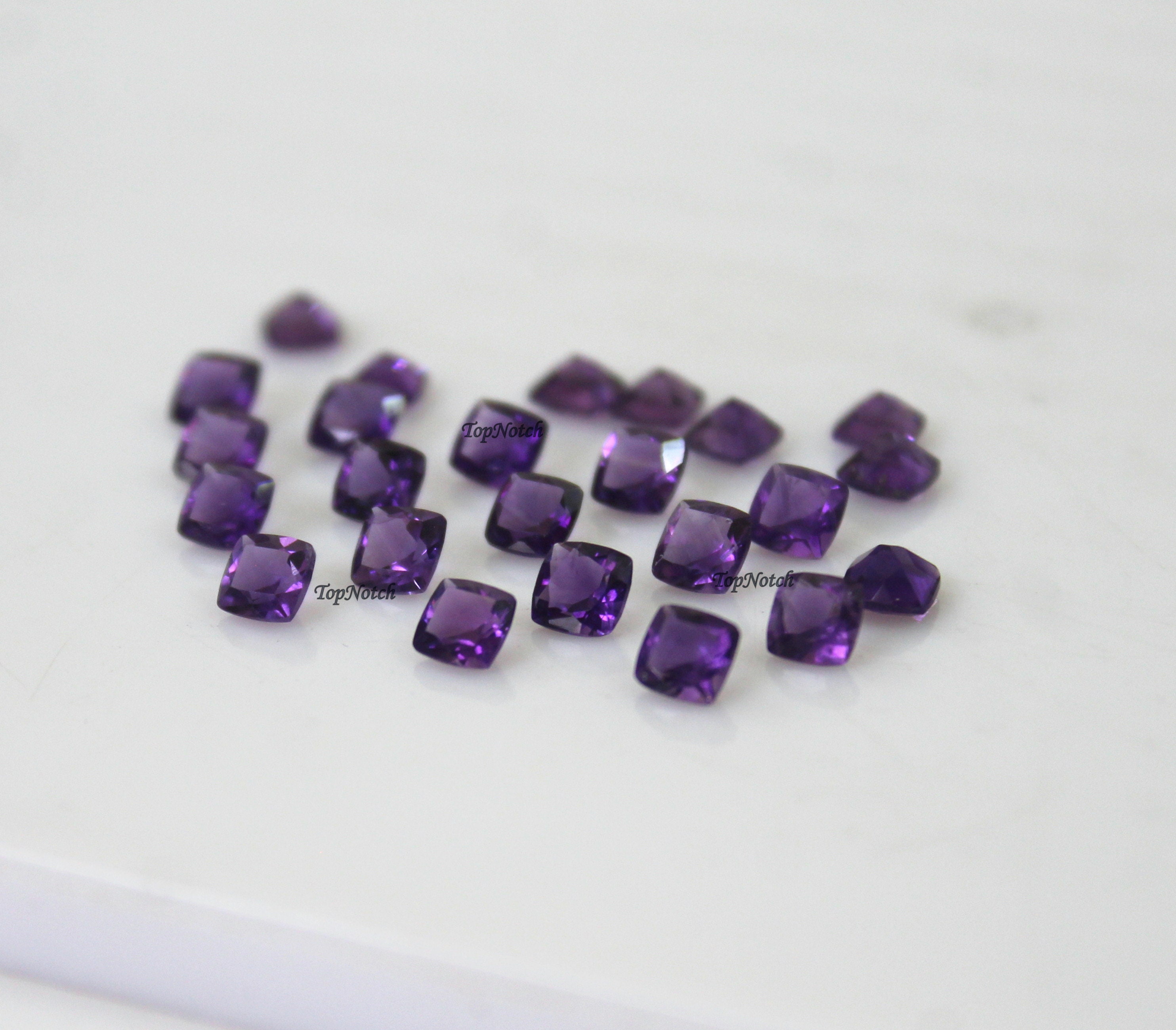 5MM Natural Amethyst Cushion Cut Gemstone Calibrated Amethyst - Etsy UK
