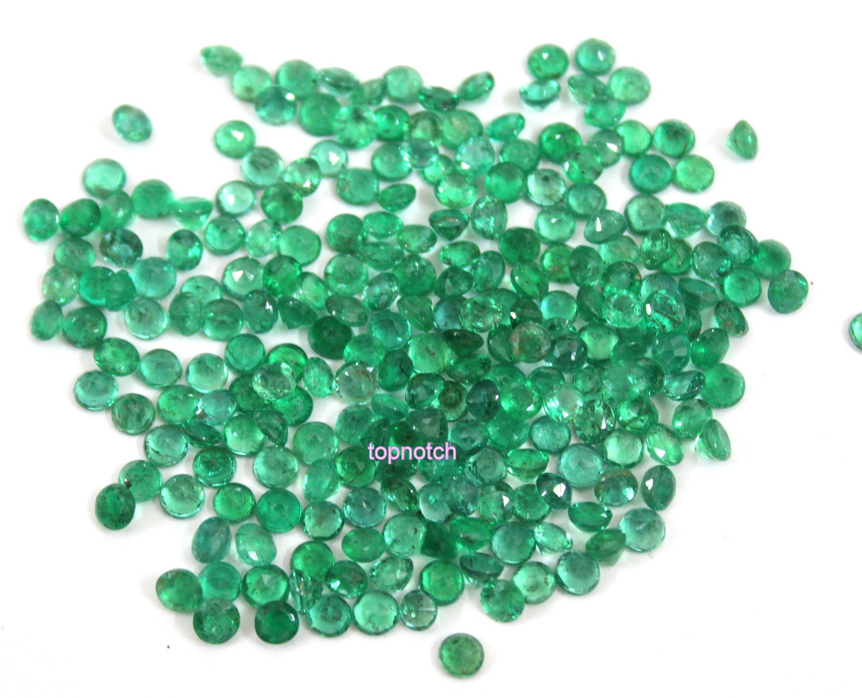 Natural Emerald Round Brilliant Cut AAA Quality 100 Pieces - Etsy UK