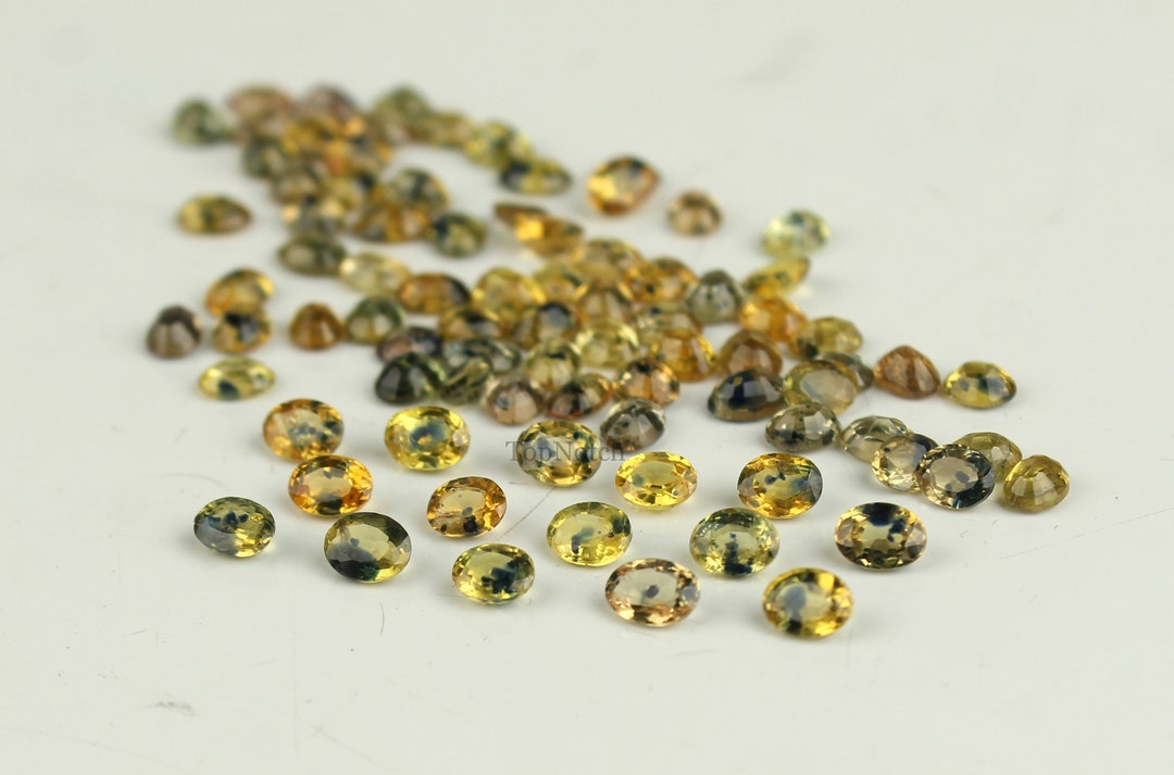Bi Color Parti Sapphire Oval Cut Gemstone, 4x6mm Natural Sapphire for ...