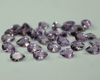 Natural Genuine Pink Amethyst Pink With Purple Hue Color Pear Faceted ...