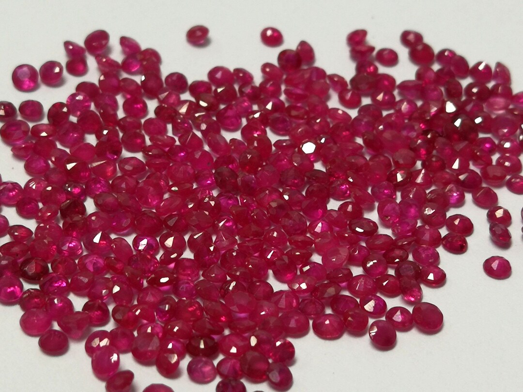 Natural 3MM Ruby Round Diamond Cut Gemstone Top Quality Ruby - Etsy