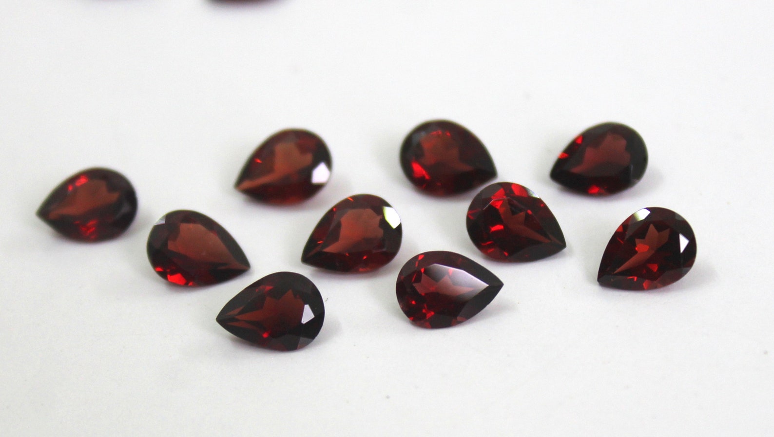 Red Garnet Gemstone Pear Shape Faceted Cut 10 Piece Lot for | Etsy
