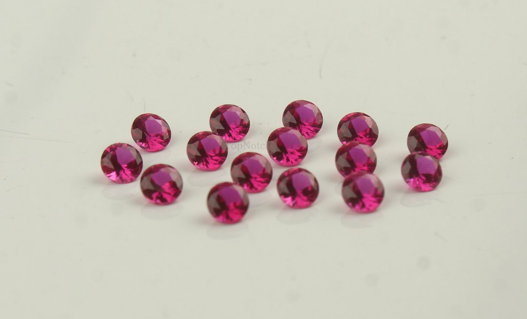 3mm Lab Created Ruby: Round Cut Pink Gemstone - Etsy