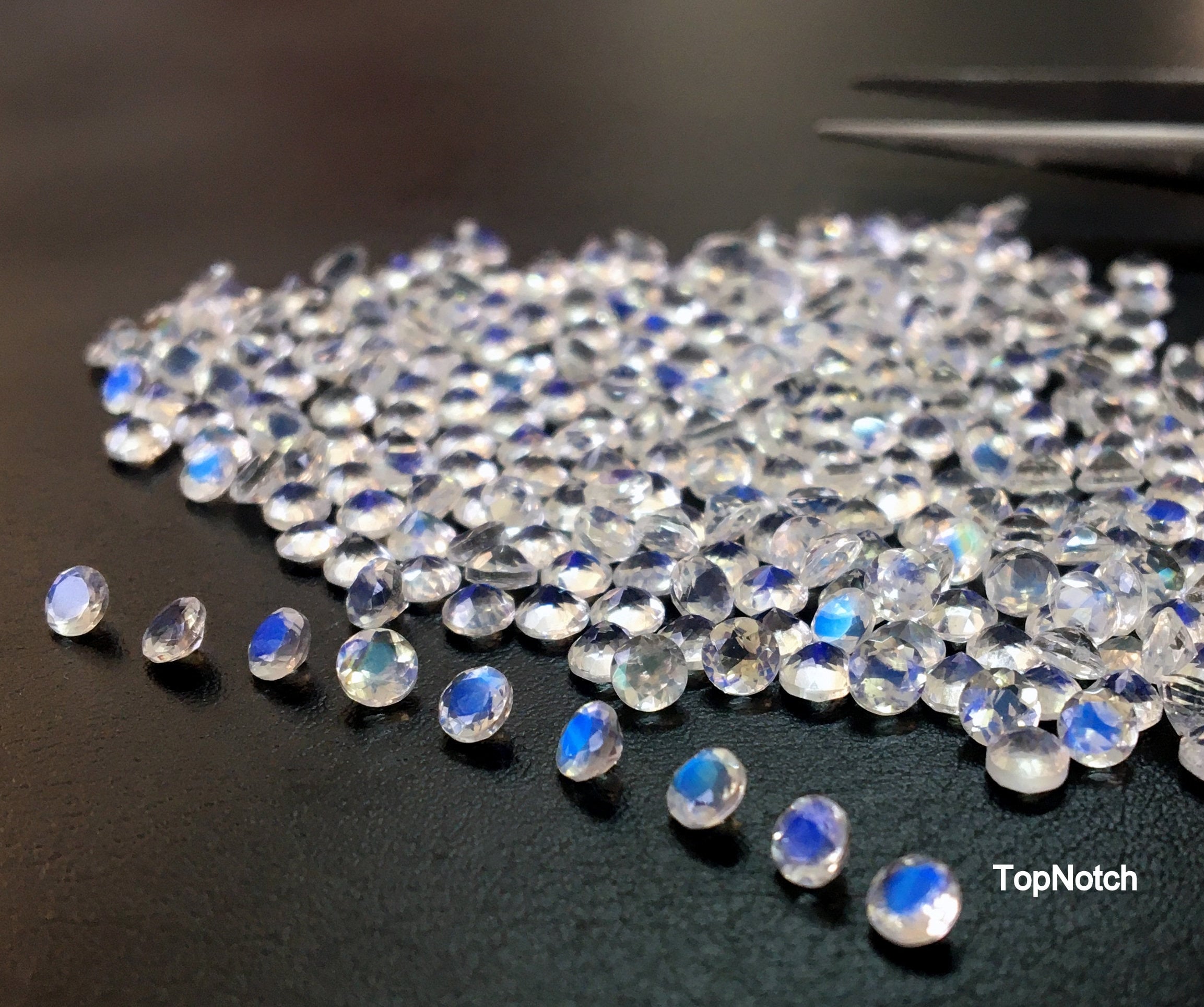 3MM Rainbow Moonstone High Quality Round Moonstone Faceted | Etsy
