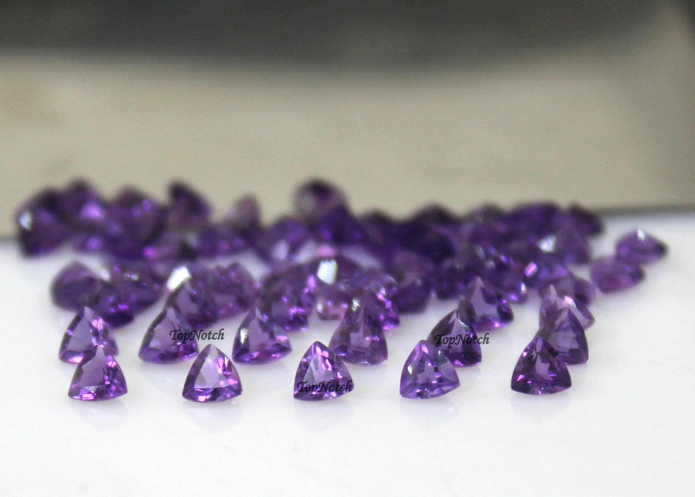 7MM Natural Amethyst Trillion Cut Gemstone Calibrated Amethyst - Etsy UK