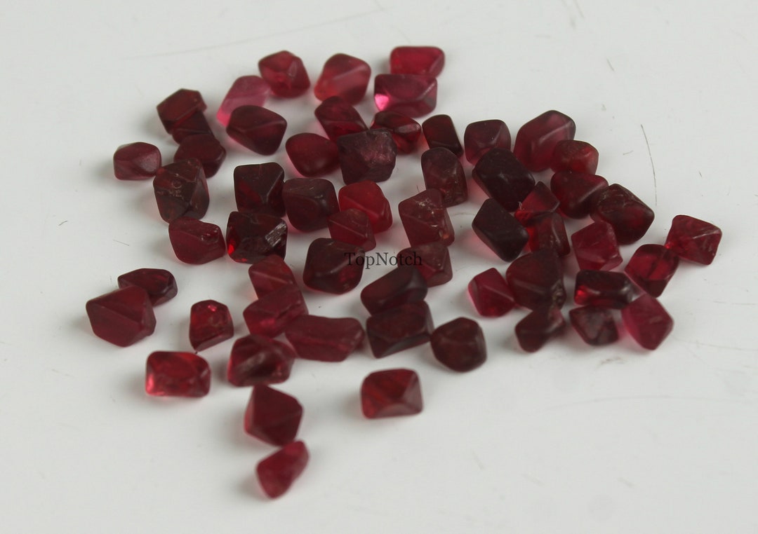 2.5-3MM Red Spinel Rough Gemstone -smooth Spinel Nuggets Loose Rough ...