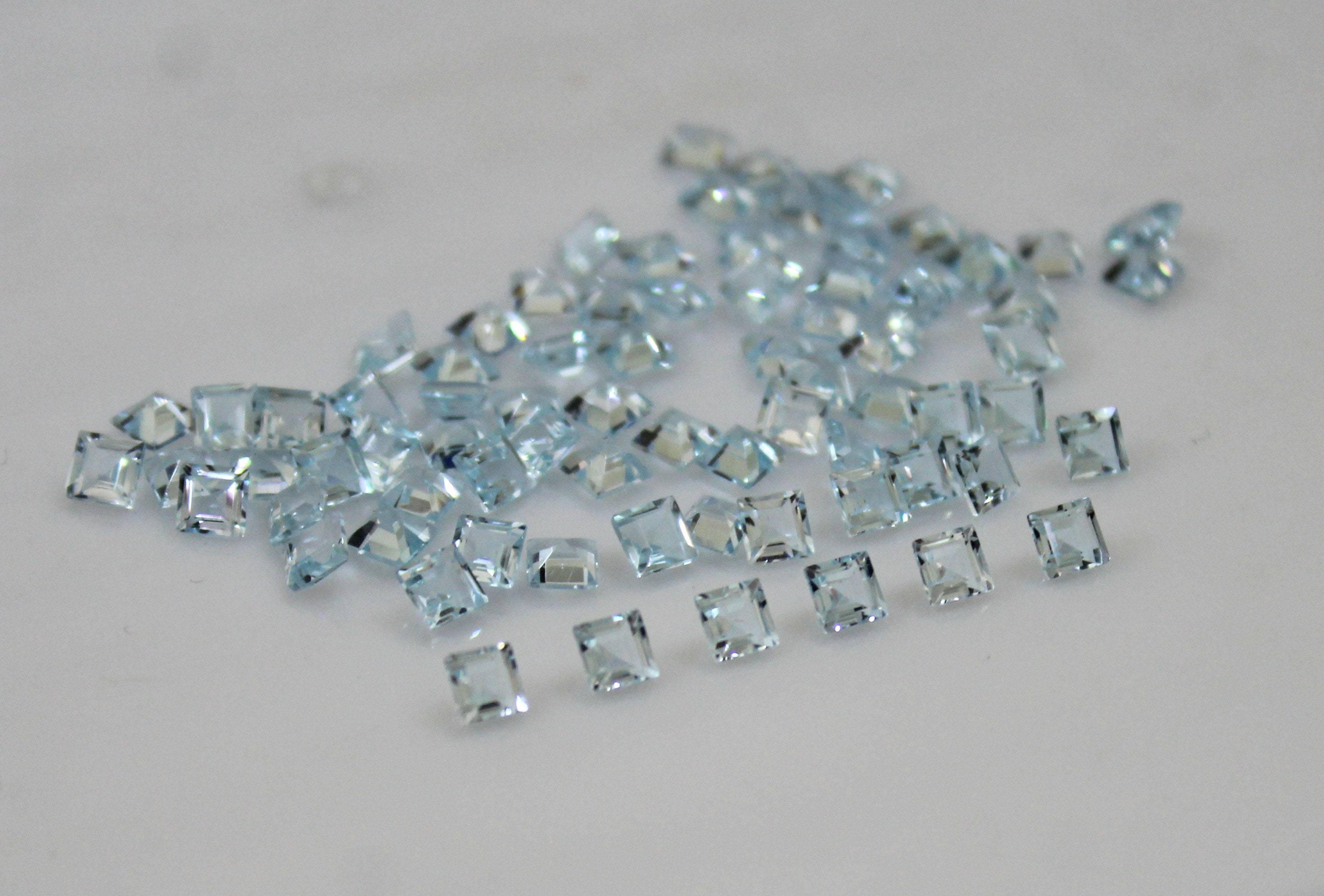 8MM Natural Sky Blue Topaz Square Cut Gemstone Calibrated Blue | Etsy