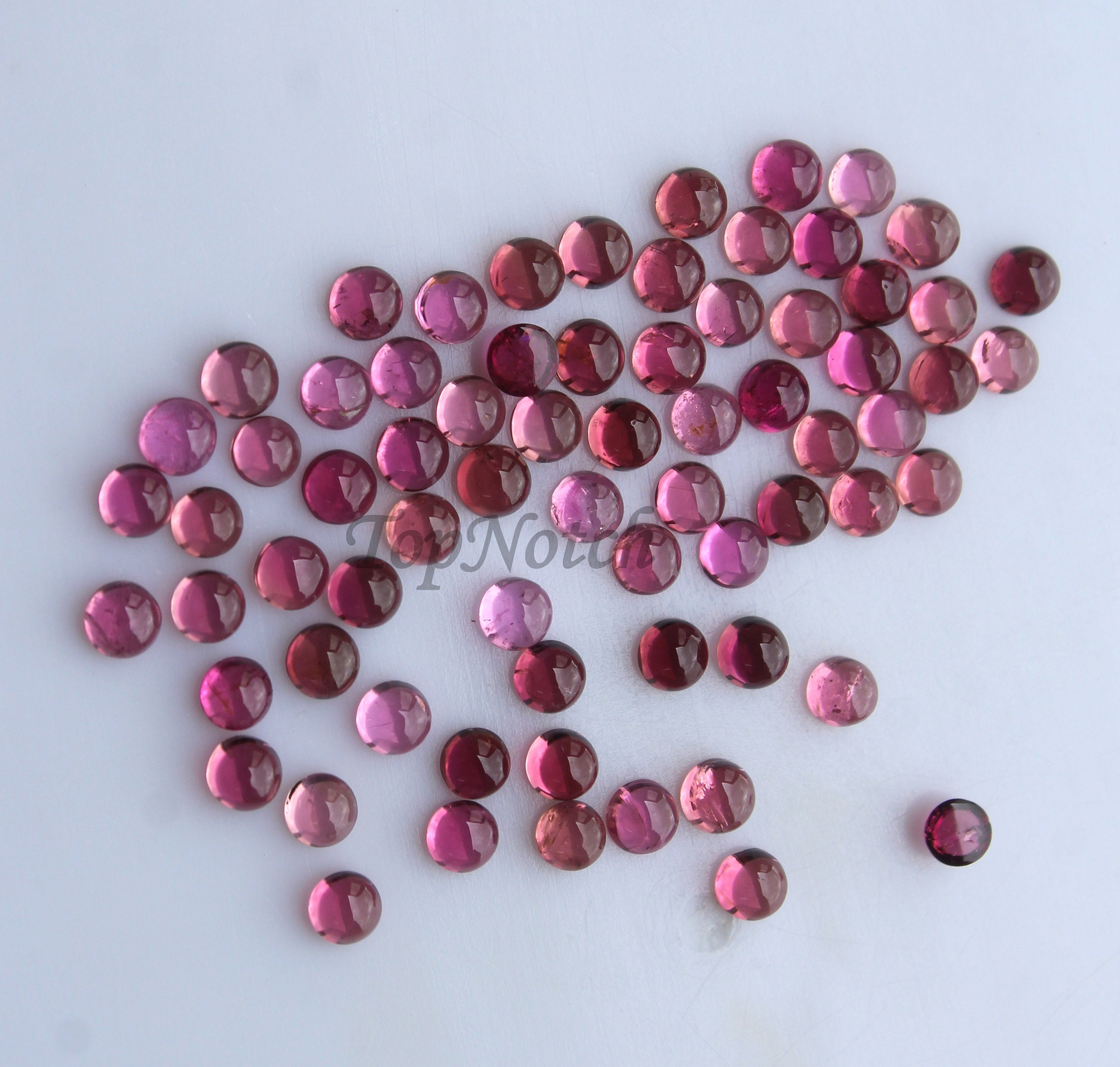 Natürlicher 3MM Rosa Turmalin Rund Cabochon Edelstein | Etsy