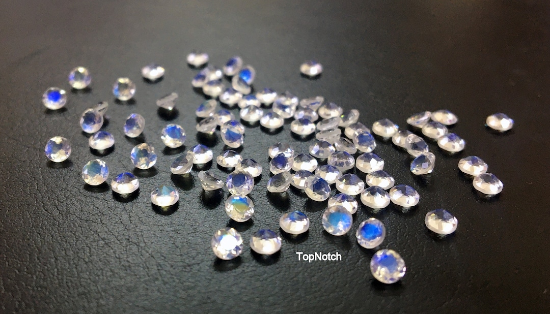2.5MM Rainbow Moonstone: AAA Blue Sheen Faceted Gemstone - Etsy