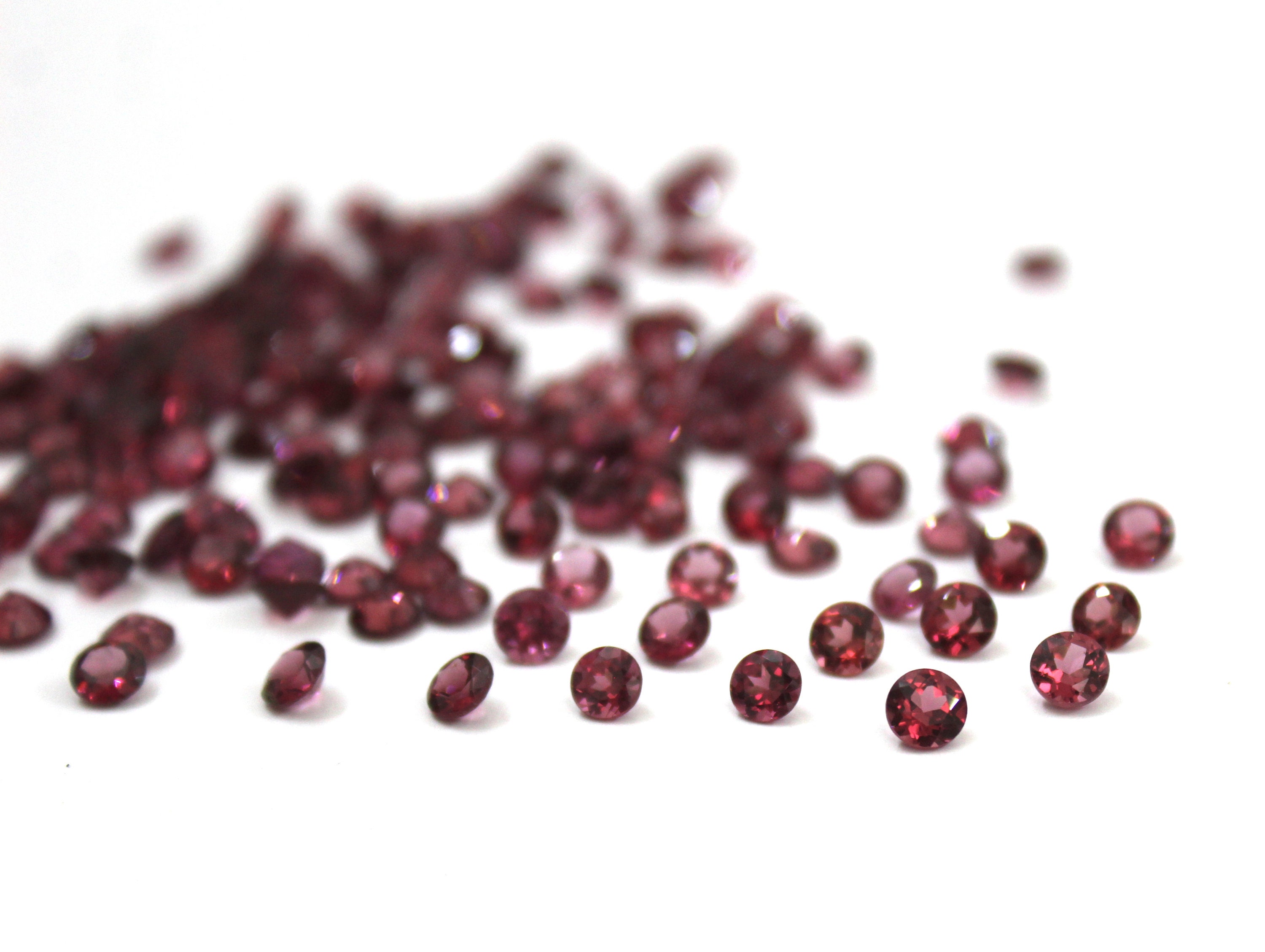 1MM Garnet Round Faceted Gemstone Natural Red Garnet | Etsy