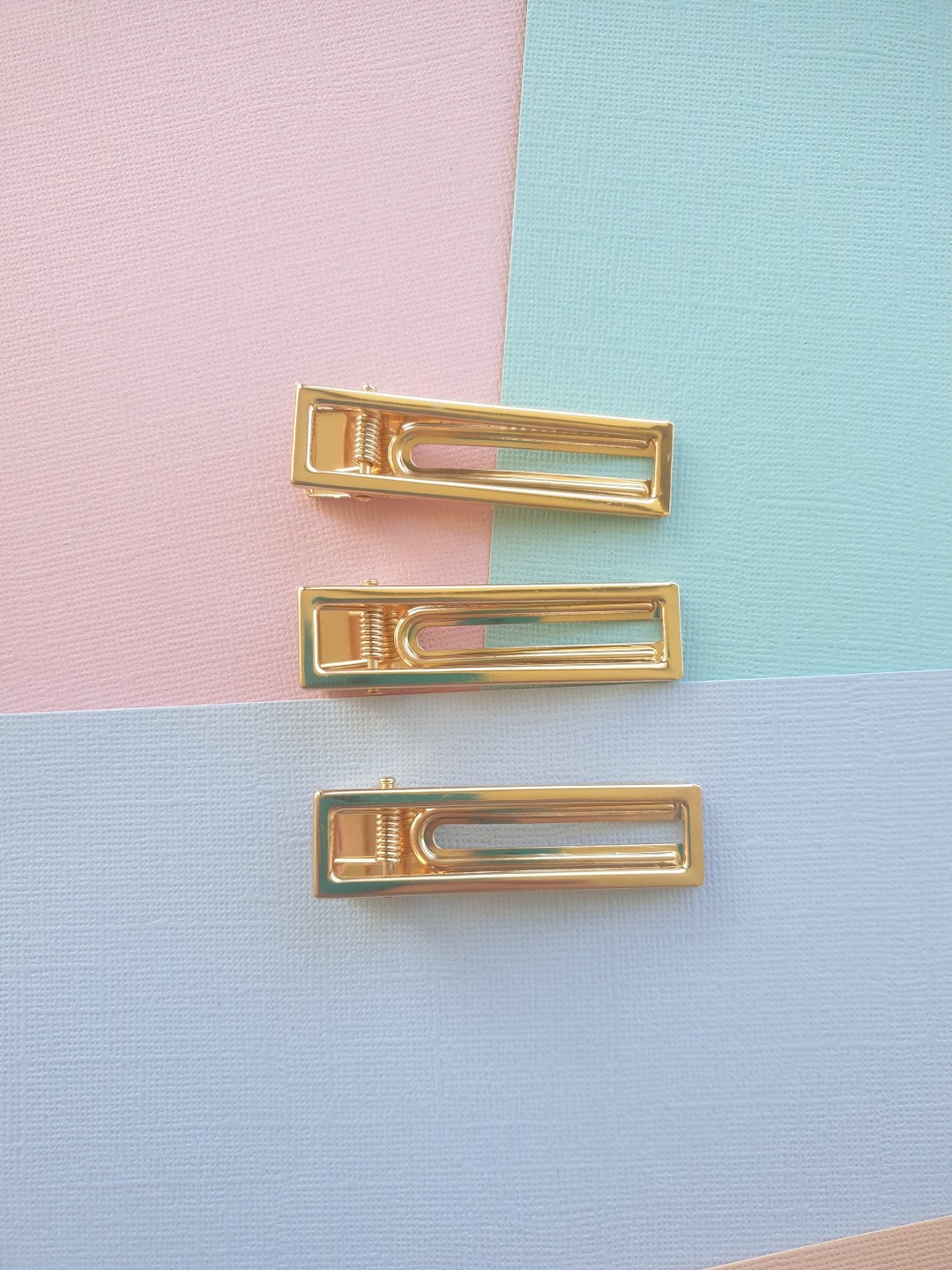 3pcs rectangle Barrette hair clip, for silicone mold, Resin Hair Clip, Silicone Mold, DIY Hair ...