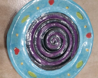 Swirl Pottery Plate | Etsy