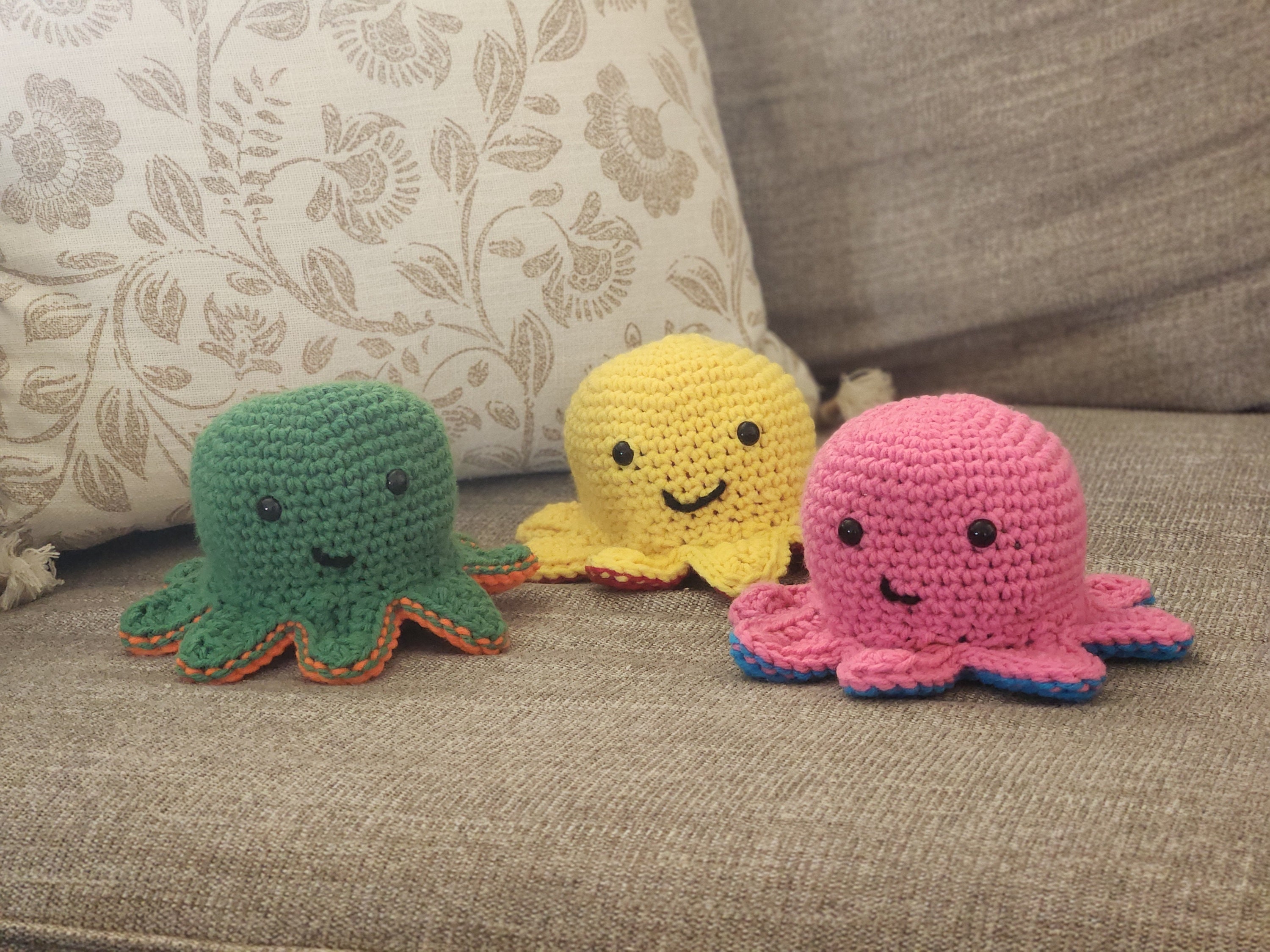 Happy/sad Reversible Octopus Toy - Etsy