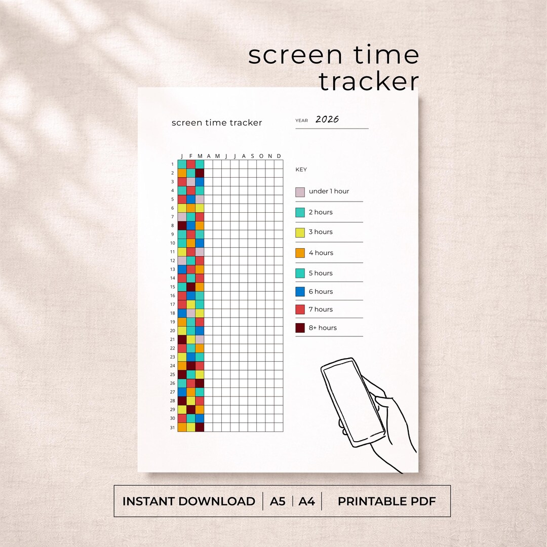 Screen Time Tracker – A4 & A5 Printable PDF - Etsy