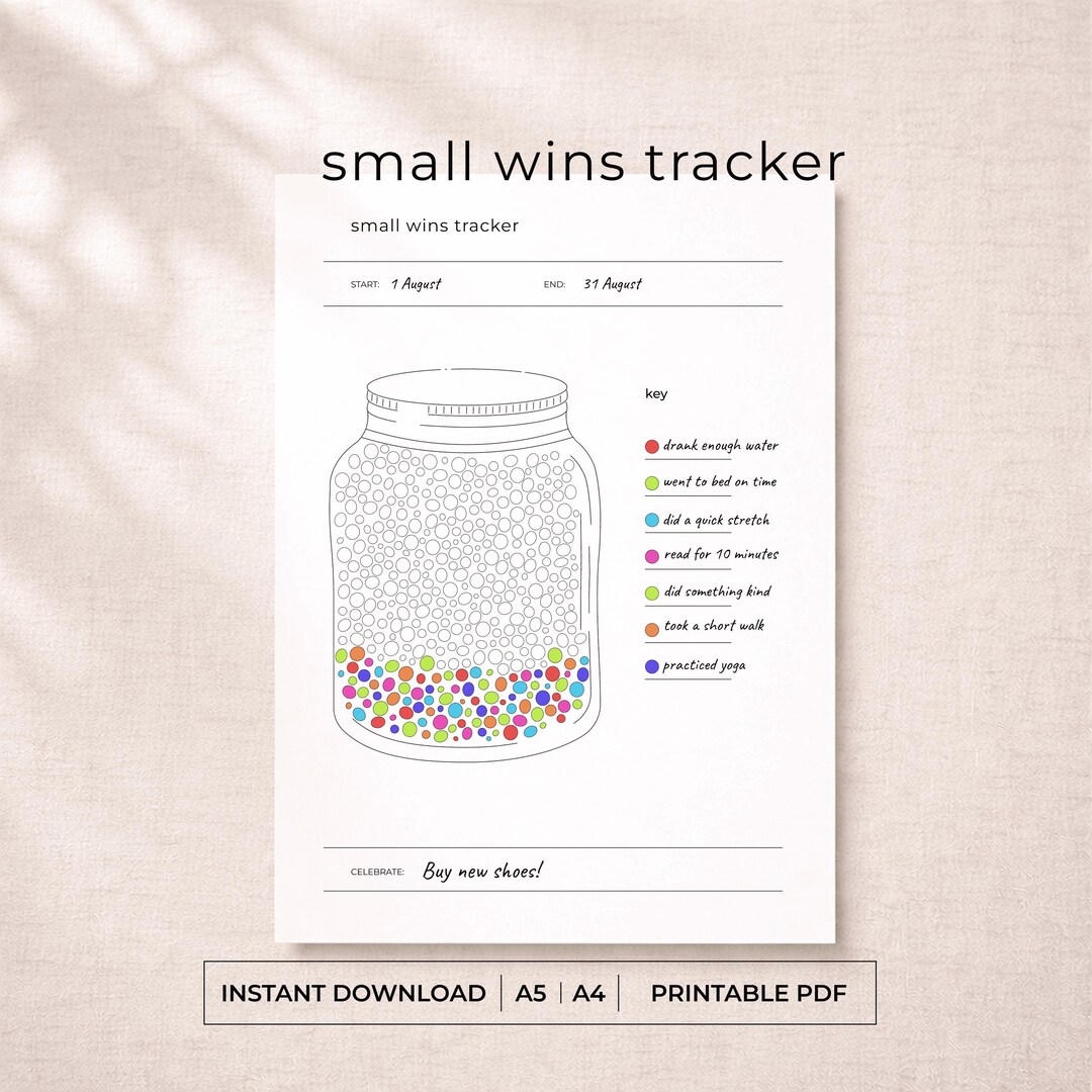 Small Wins Tracker Printable, Habit Tracker (A4, A5 PDF) - Etsy