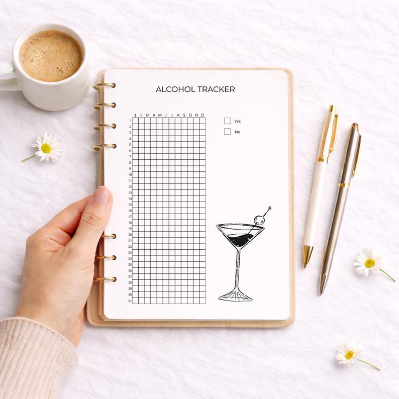Yearly Alcohol Tracker Printable, Sobriety Habit Tracker, A4 A5 (PDF ...