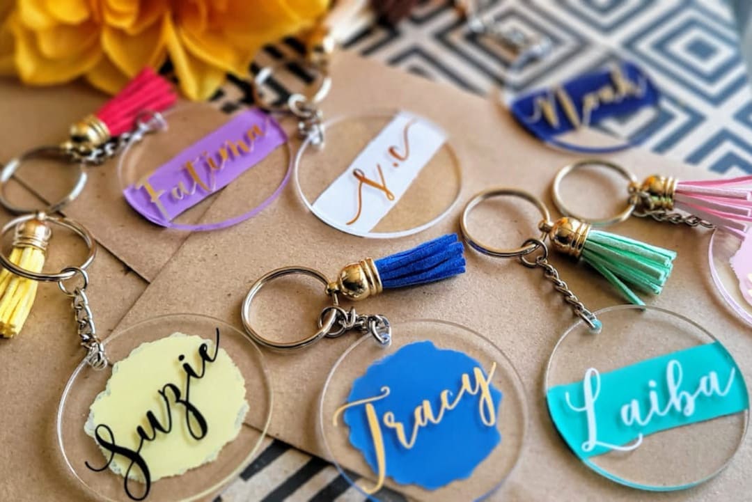 Personalized Acrylic Keychain, Customizable Keychain, Custom Keyring ...
