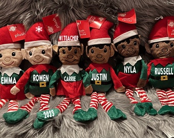 Personalized Christmas Elf, Stuffed Elf, Stocking Stuffer, Multicultural Plush Elves, Christmas ...