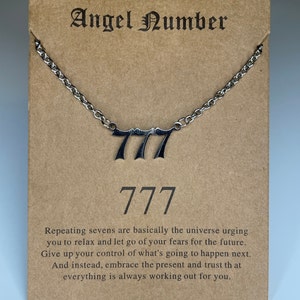 Angel Number 777 Necklace - Etsy