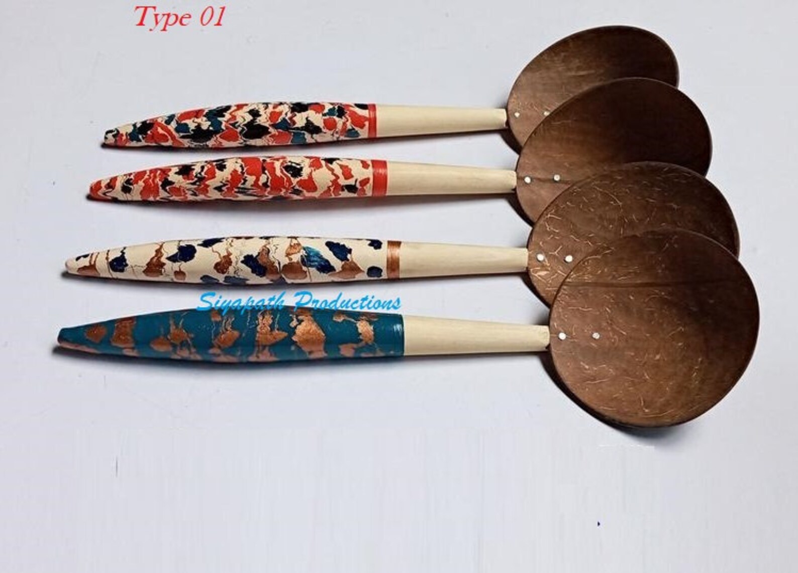 Hand Made Coconut Shell Spoons | Lacquerware (NOT VARNISH) Coconut ...