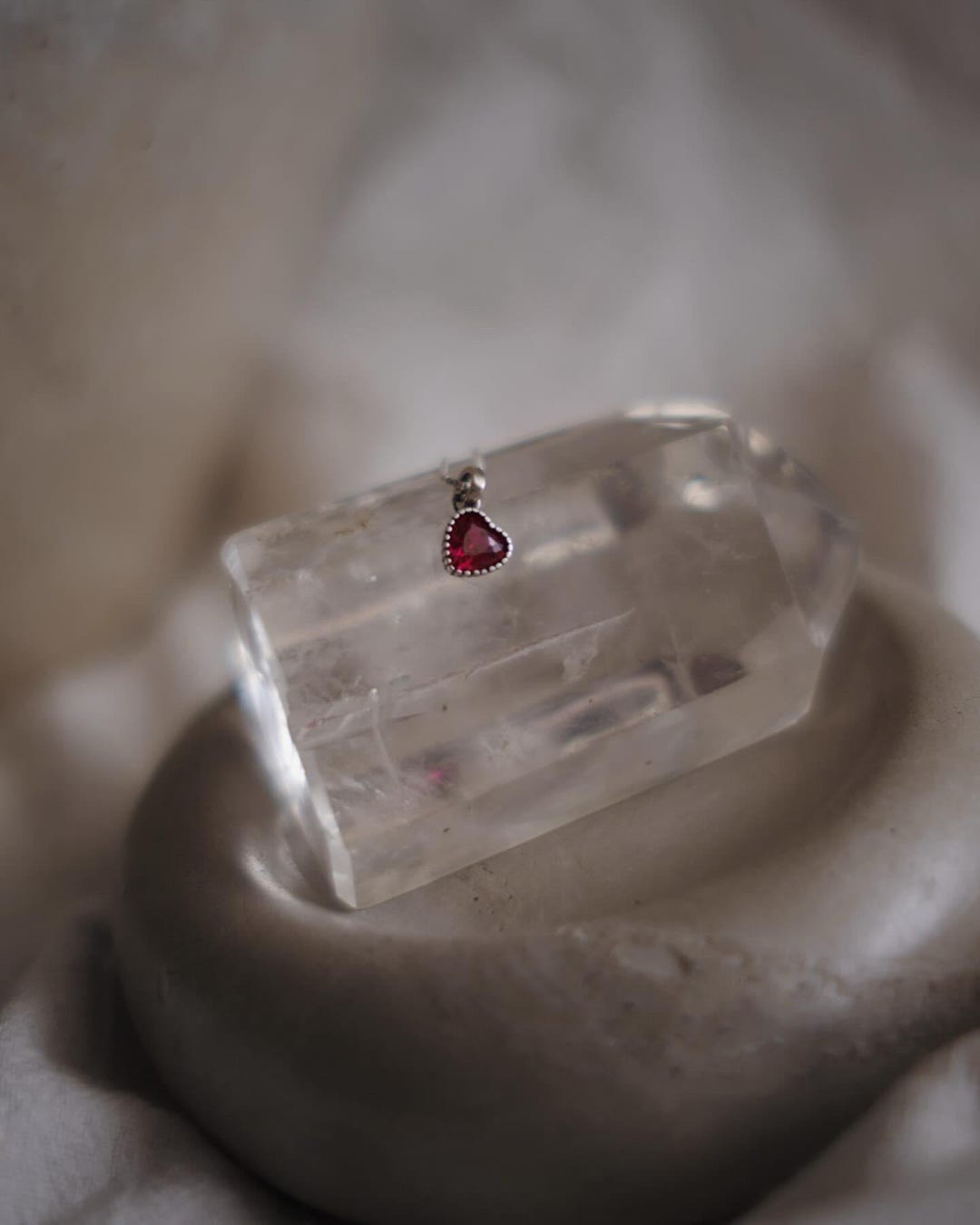 Haunting Adeline, Hunting Adeline, Dainty Heart Necklace, Ruby Necklace ...