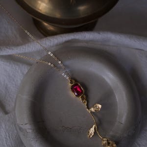 Haunting Adeline, Gold Ruby Necklace, Crystal Gemstone Necklace, Gold ...