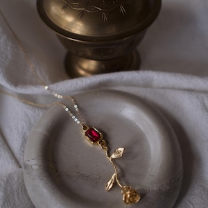 Haunting Adeline, Gold Ruby Necklace, Crystal Gemstone Necklace, Gold ...