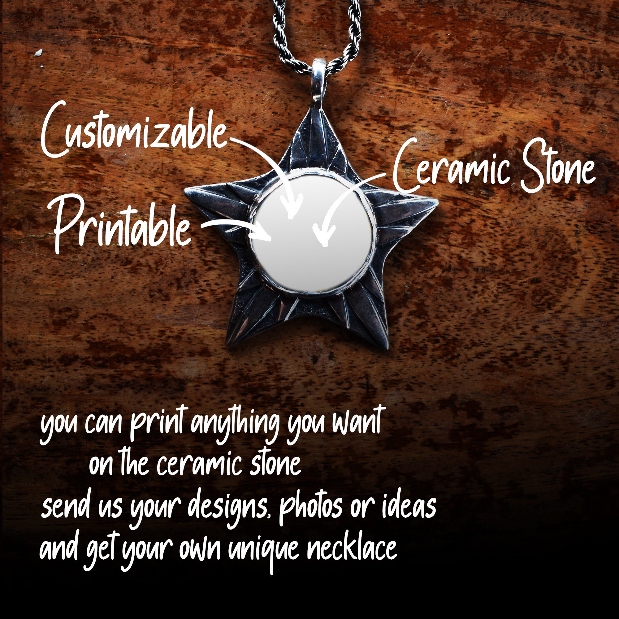 Dante Handmade Star Pendant Solid Silver 925 Personalized | Etsy