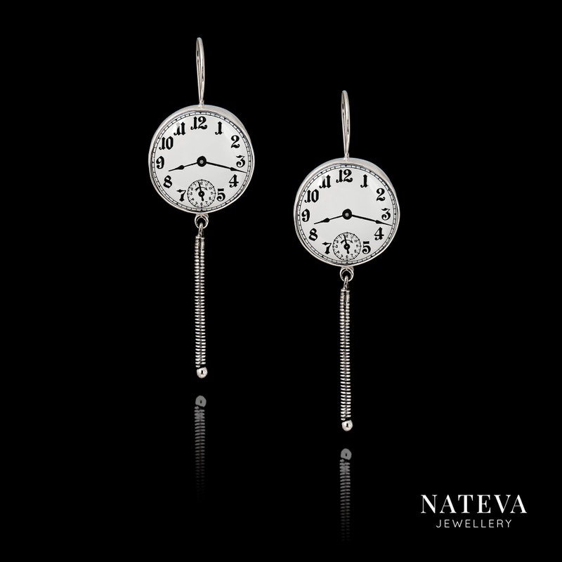 Clock Earrings - Etsy