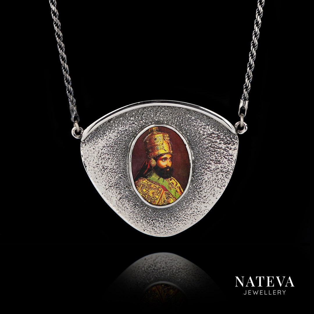 Haile Selassie Rastafari Pendant, Rastafari of Ethiopia Necklace ...