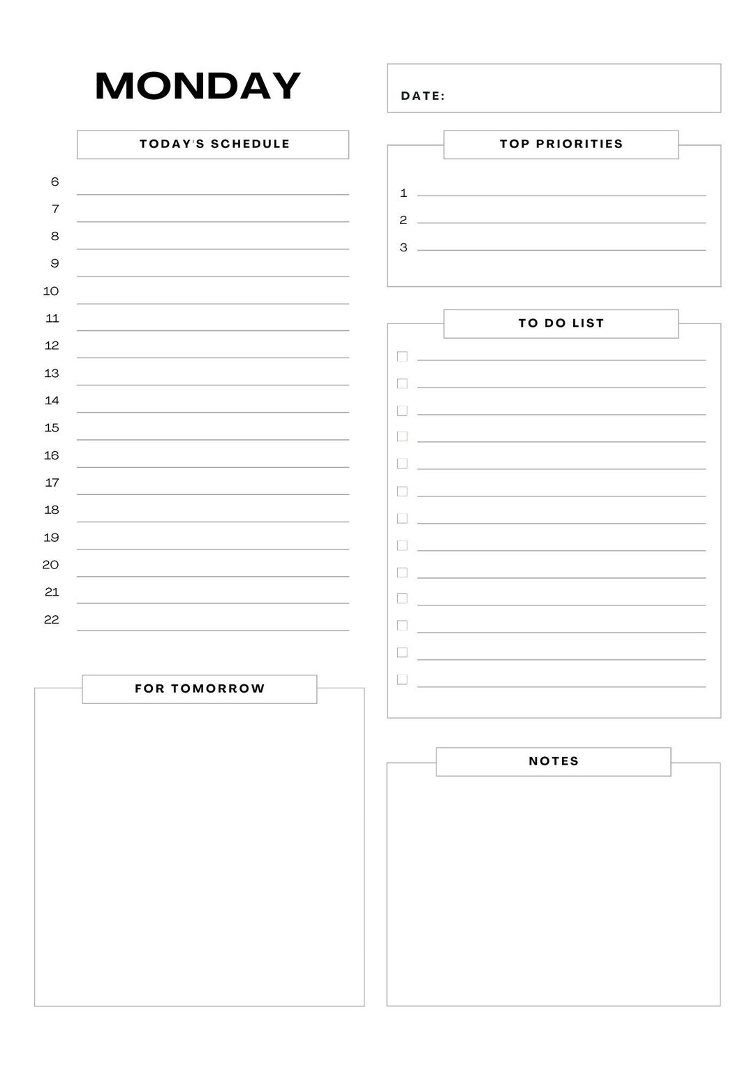 Minimalist Weekly Schedule Planner A4 - Etsy