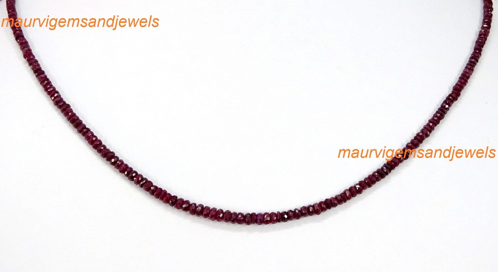 19 Inch Natural Longido Ruby Necklace Faceted Rondelle Beads - Etsy
