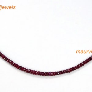 19 Inch Natural Longido Ruby Necklace Faceted Rondelle Beads - Etsy
