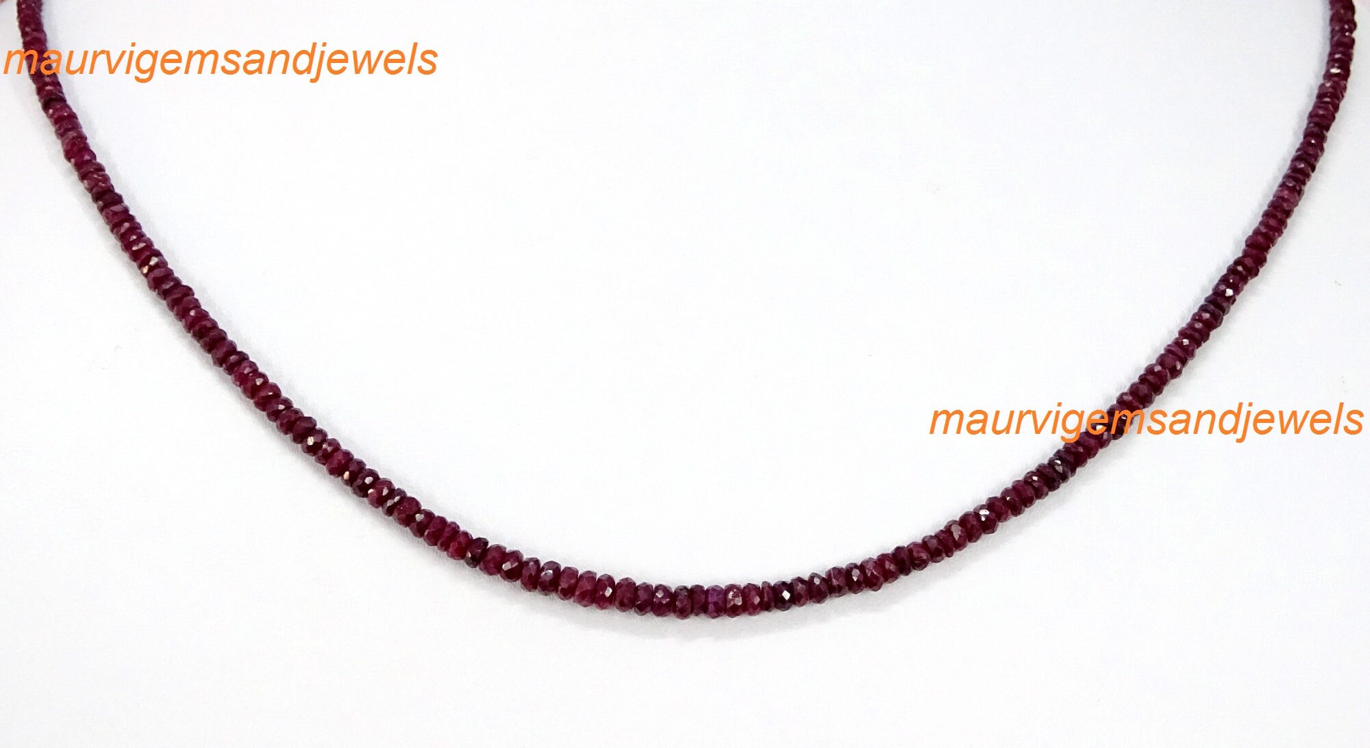 19 Inch Natural Longido Ruby Necklace Faceted Rondelle Beads - Etsy