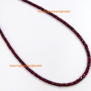 19 Inch Natural Longido Ruby Necklace Faceted Rondelle Beads - Etsy