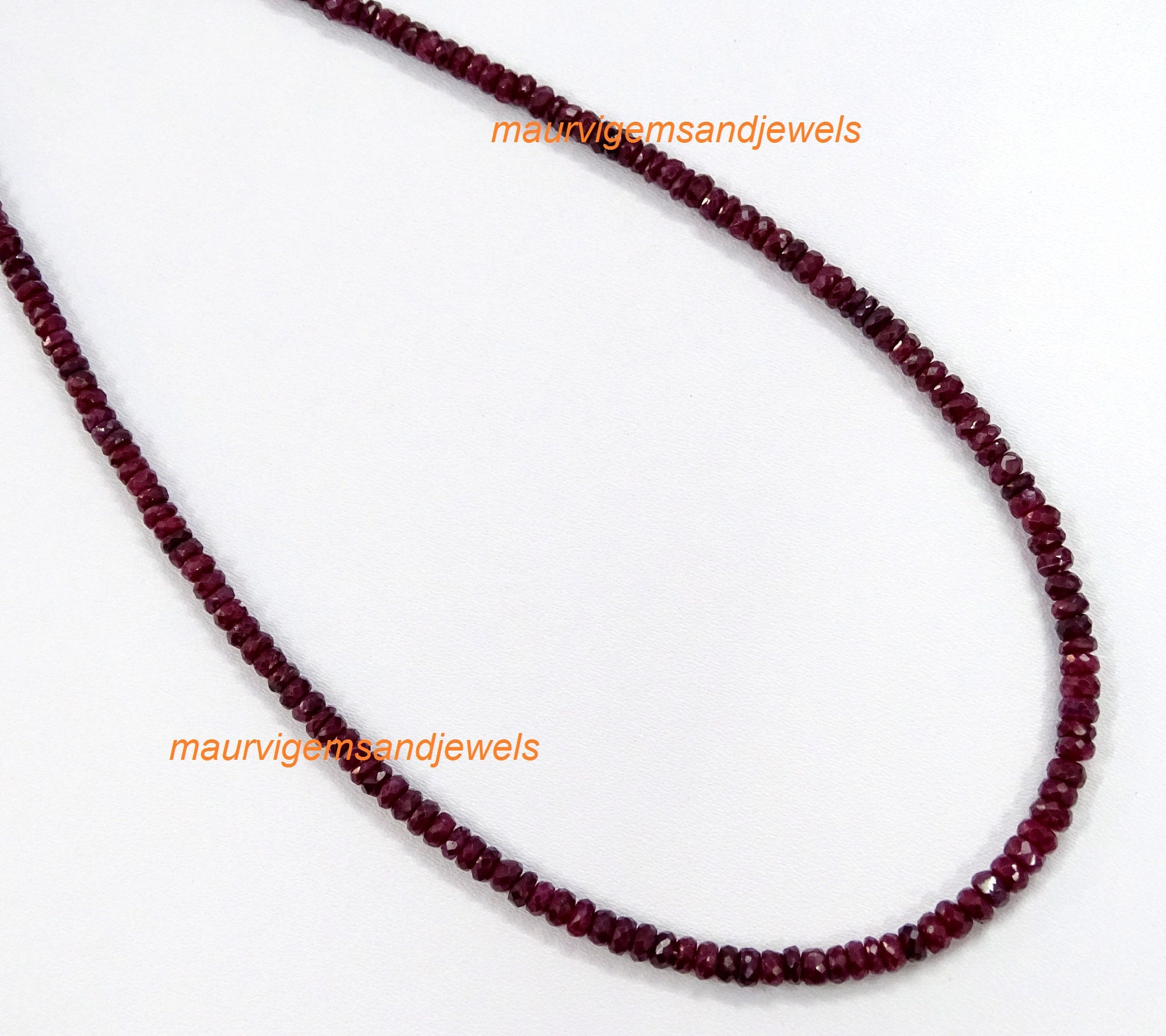 19 Inch Natural Longido Ruby Necklace Faceted Rondelle Beads - Etsy